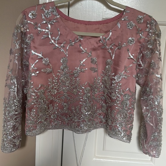 custom made | Tops | Crop Toptopsari Blouse Custom Madeembroideredsaree ...